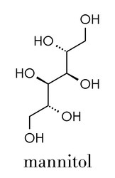 Mannitol mannite manna sugar molecule used Vector Image