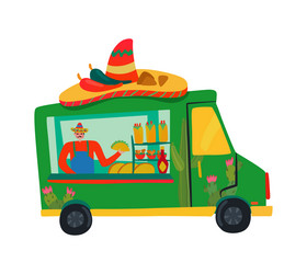 Food truck tacos Royalty Free Vector Image - VectorStock