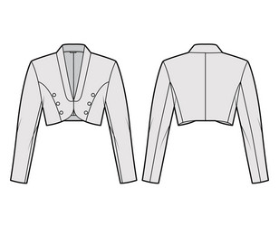 Bolero jacket technical fashion Royalty Free Vector Image