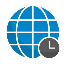 Time zone icon or world icon Royalty Free Vector Image