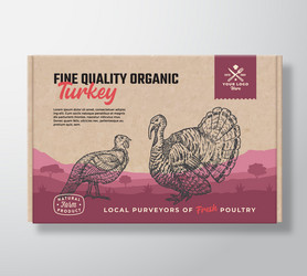 Fine quality organic meat packaging label Vector Image