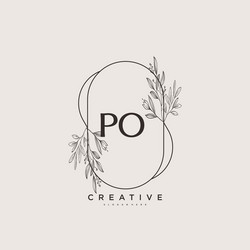 Po beauty initial logo art handwriting logo Vector Image