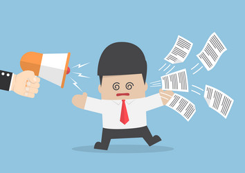 Too much documents and businessman Royalty Free Vector Image
