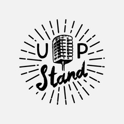 Stand up comedy show set of emblems badges Vector Image