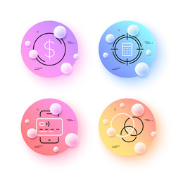 Minimal set of card euler diagram and dollar Vector Image