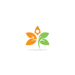 Natural fresh bio leaf ecology logo organic Vector Image