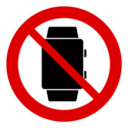 No watch not allow smart red circle Royalty Free Vector