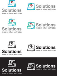 Solution business logos Royalty Free Vector Image