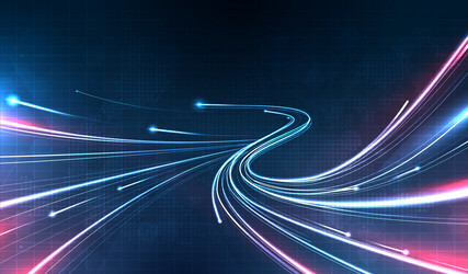 Blue light streak fiber optic speed line Vector Image