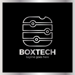 Box tech logo Royalty Free Vector Image - VectorStock