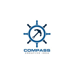 Compass adventure logo design Royalty Free Vector Image