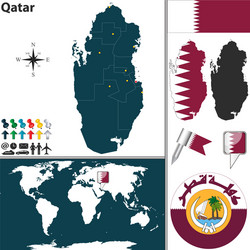 Doodle map of qatar Royalty Free Vector Image - VectorStock