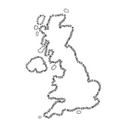 United kingdom map country along contour Vector Image