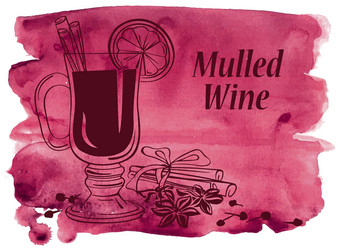 Background with mulled wine Royalty Free Vector Image