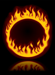 Fire ring realistic burning fiery circus circle Vector Image