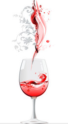 Red wine splashing out a glass Royalty Free Vector Image