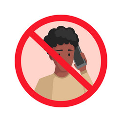 No cell phone sign icon talking and calling Vector Image