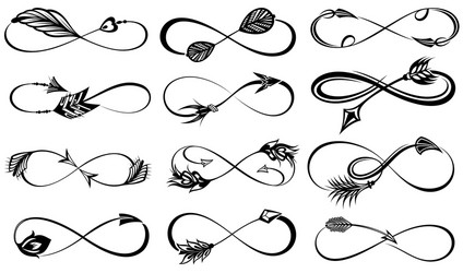 Hand drawn infinity icons set Royalty Free Vector Image