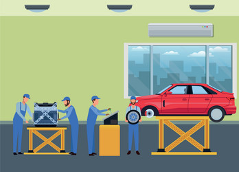 Car service cartoon Royalty Free Vector Image - VectorStock