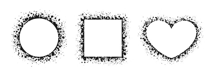 Square grunge ink splatter frame spray graffiti Vector Image