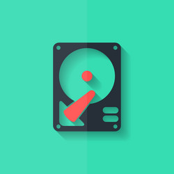 Hard disk flat icon hardware and hdd Royalty Free Vector