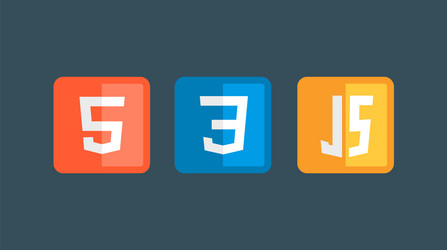 Html5 css3 js icon set web development logo icon Vector Image