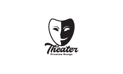 Theater and drama logo design concept Royalty Free Vector