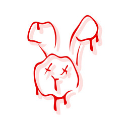 Doodle dripping bunny face print great design Vector Image