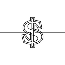 Money one line drawing Royalty Free Vector Image