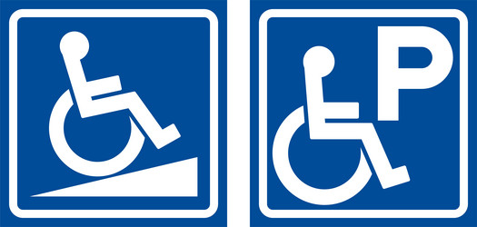 Handicapped parking sign on white background Vector Image