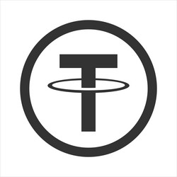 Tether crypto currency with symbol usdt Royalty Free Vector