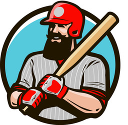 Hawk hold baseball bat Royalty Free Vector Image