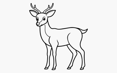 Deer head line art Royalty Free Vector Image - VectorStock