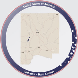 Detailed infographic and map of dale county Vector Image