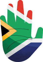 Hand with south african wristband Royalty Free Vector Image