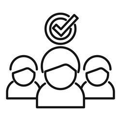 Approved teamwork icon simple customer Royalty Free Vector