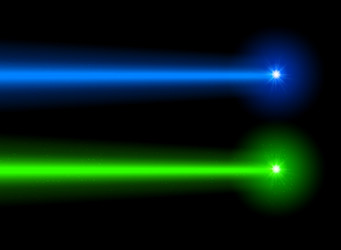 Laser beam blue green red light beam Royalty Free Vector