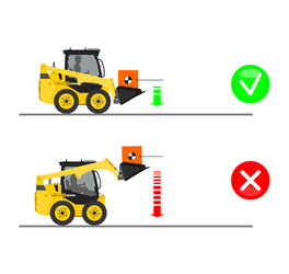 Loader safety tips Royalty Free Vector Image - VectorStock