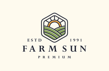 Farm sun Royalty Free Vector Image - VectorStock