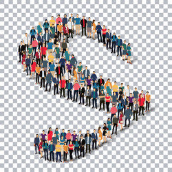 Group people shape letter s Royalty Free Vector Image