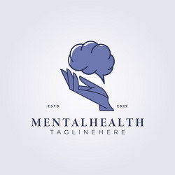 Mental health therapy mind help logo Royalty Free Vector