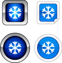 Snowflake button set Royalty Free Vector Image