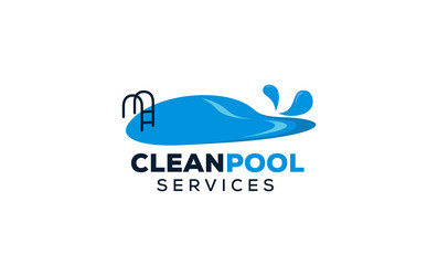 Water pool house logo Royalty Free Vector Image
