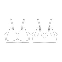 Template lightly lined balconette bra flat design Vector Image