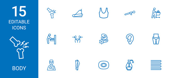15 body icons Royalty Free Vector Image - VectorStock