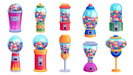 Gumball machine candy bubblegum balls vending Vector Image