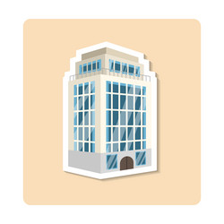 Shop sticker building window door roof tree Vector Image