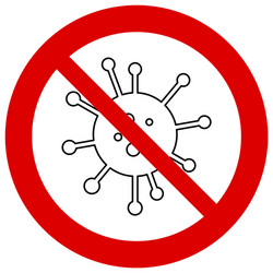 No germ icon prohibited sign viruses Royalty Free Vector