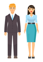 Set cartoon office workers wearing cloth Vector Image