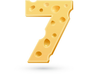 Two cheese number Royalty Free Vector Image - VectorStock